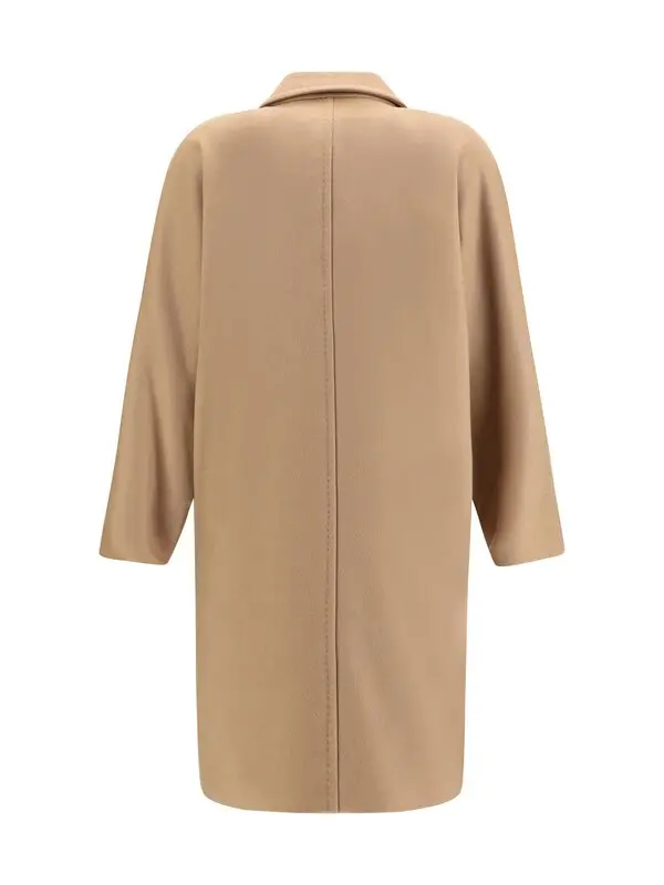 Max Mara Double Breasted Wool Drap Coat - Brown