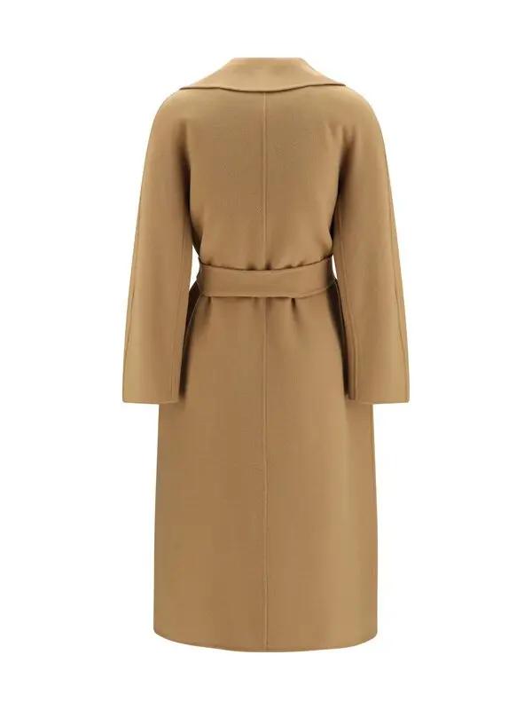 Max Mara Long Wool, Cashmere, And Silk Robe Coat - Brown