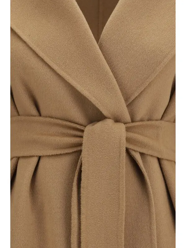 Max Mara Long Wool, Cashmere, And Silk Robe Coat - Brown