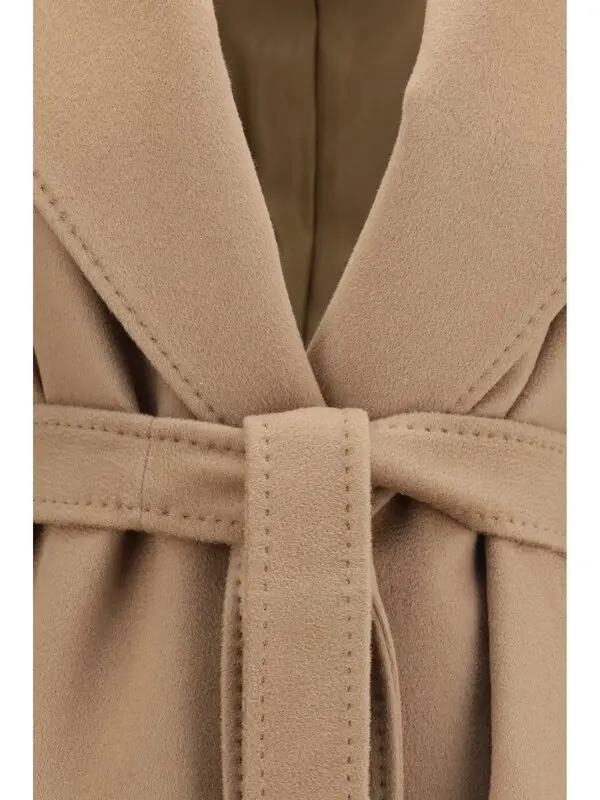 Max Mara Peak Lapel Coat - Brown