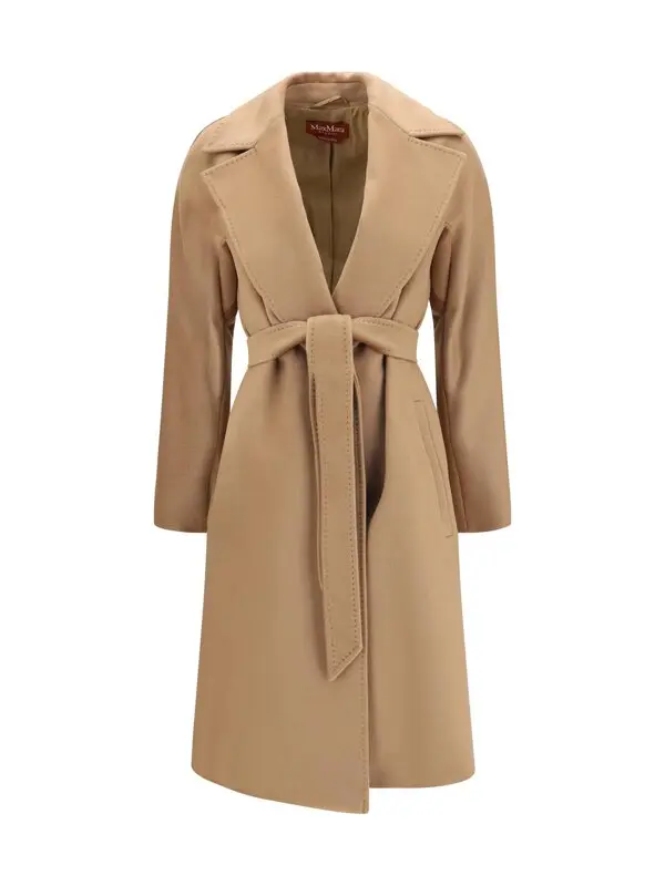 Max Mara Peak Lapel Coat - Cream