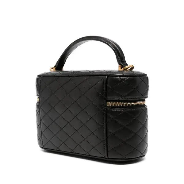 Saint Laurent Calf Leather Quilted Vanity Case - Black