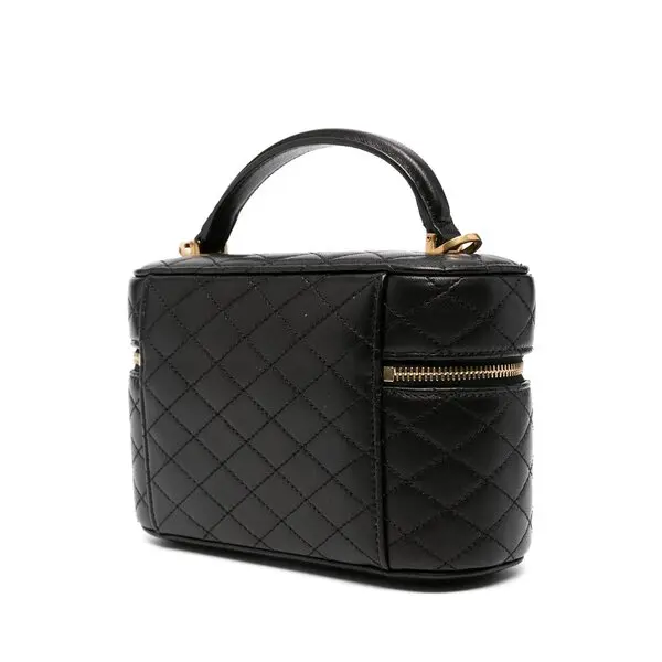 Saint Laurent Calf Leather Quilted Vanity Case - Black