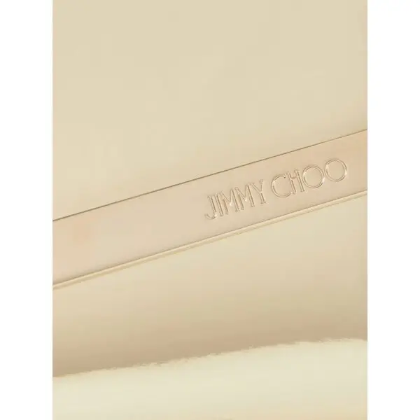 JIMMY CHOO Metallic Leather Clutch Bag With Chain Strap - Gold