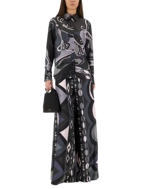 Emilio Pucci Orchid Print Silk Shirt