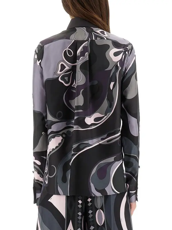 Emilio Pucci Orchid Print Silk Shirt