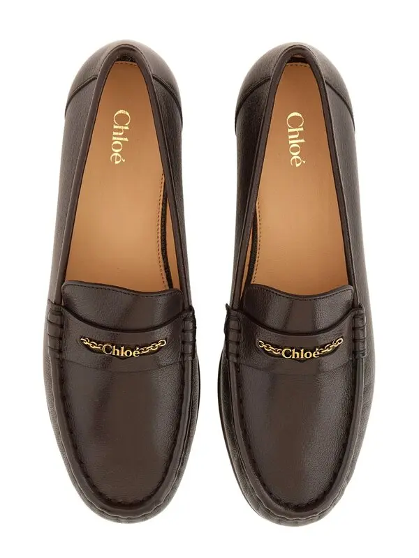 Chloé Leather Loafers - Brown