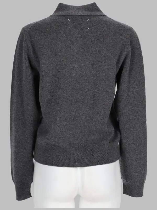 MAISON MARGIELA Virgin Wool Polo Knit Top