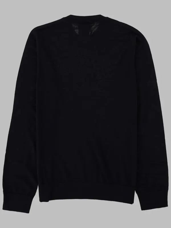 Giorgio Armani Virgin Wool Crewneck Sweater - Blue