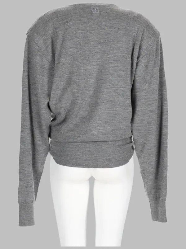 Magda Butrym Wool Knit Top With Knot Detail - Gray