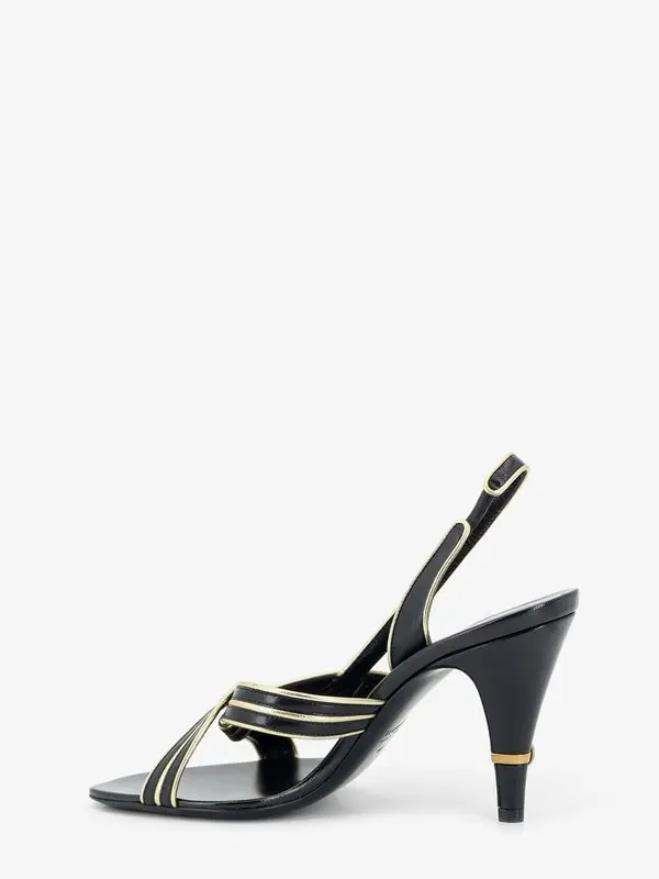 Versace Leather Heeled Sandals - Multicolor