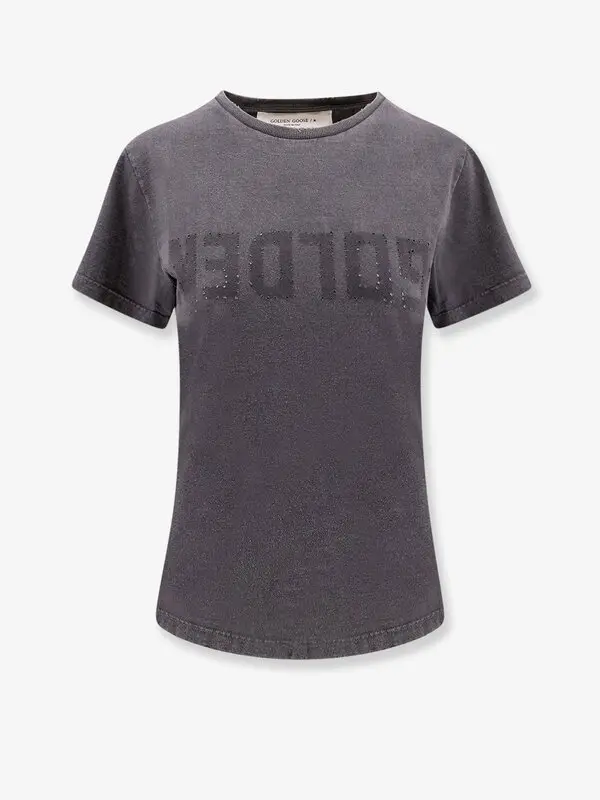 GOLDEN GOOSE Doris Cotton T-shirt With Logo Detail - Multicolor