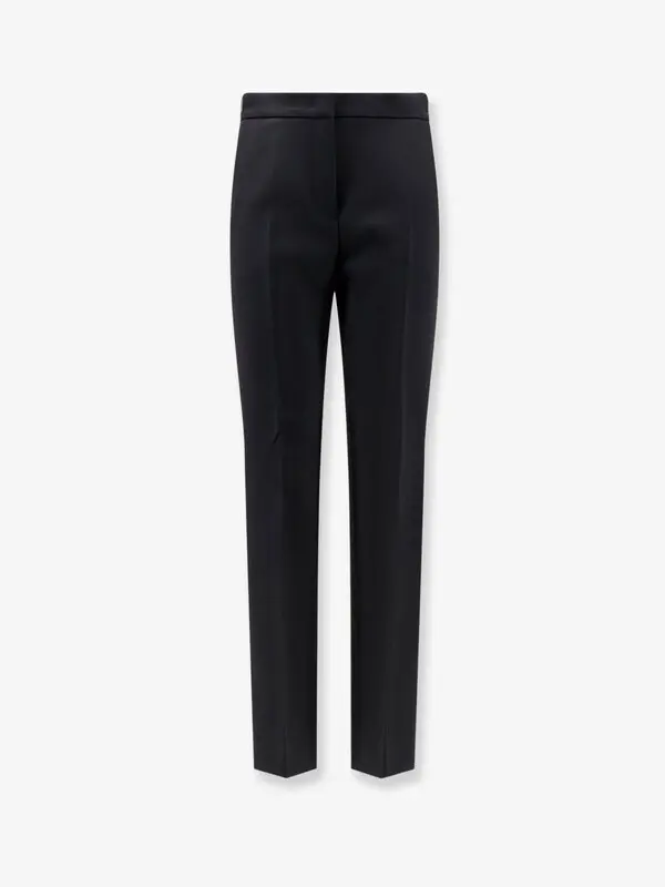 Max Mara Stretch Virgin Wool Trousers With Monogram Detail - Multicolor