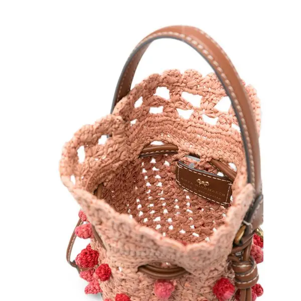 ANYA HINDMARCH Raffia Bucket Bag With Bobble Embellishments
