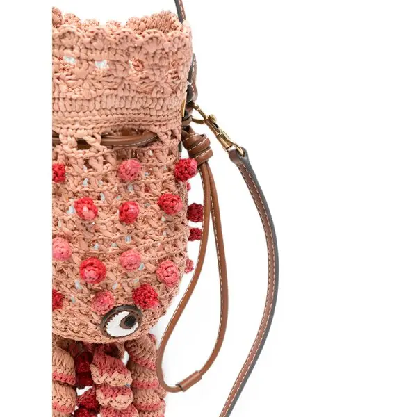 ANYA HINDMARCH Raffia Bucket Bag With Bobble Embellishments