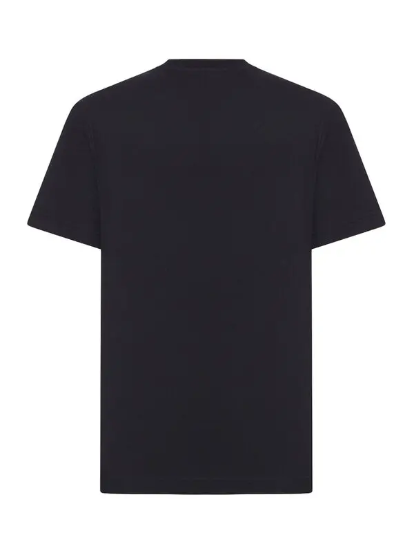 Burberry Cotton T-shirt With Check Applique - Black