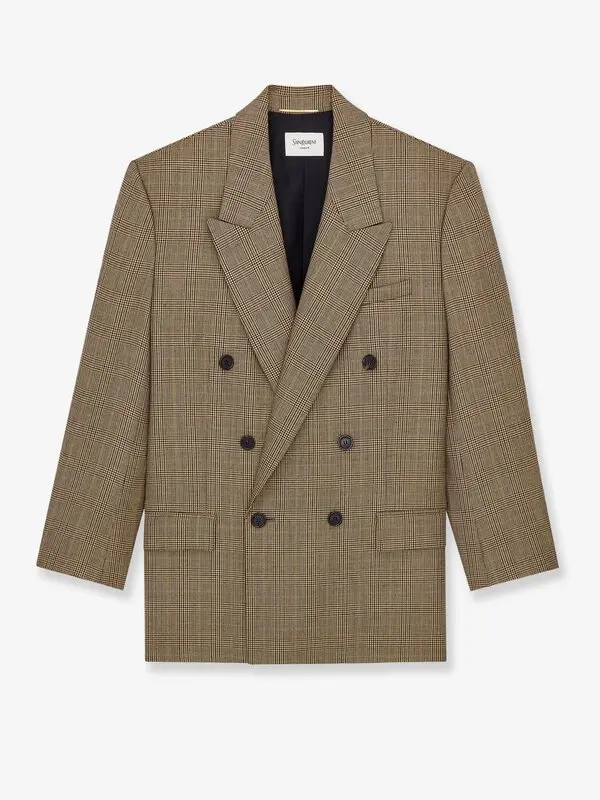Saint Laurent Prince-of-wales Certified Wool Blazer - Multicolor