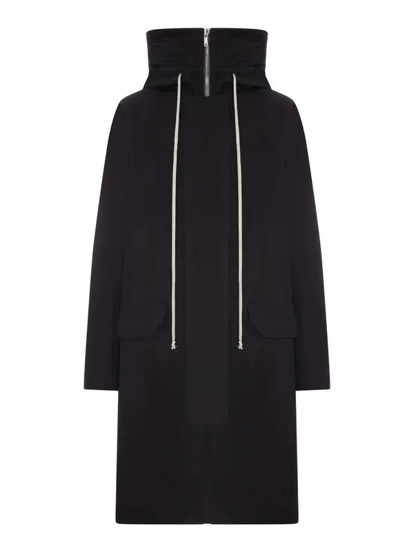 Rick Owens Long Cotton Parka With Hood
