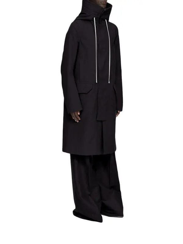 Rick Owens Long Cotton Parka With Hood
