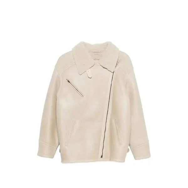 Isabel Marant Étoile Beige Leather Zip Jacket - Cream