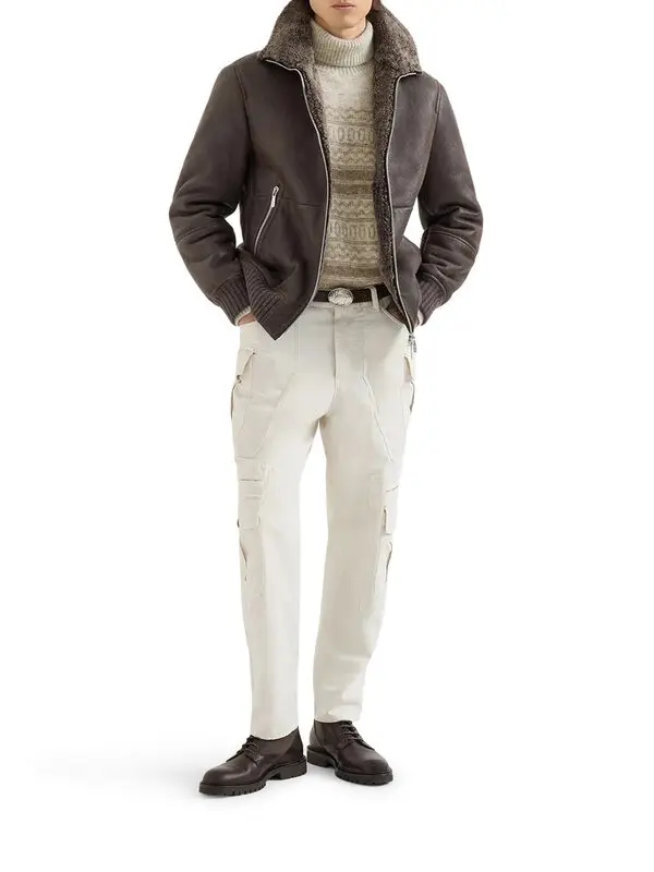 Brunello Cucinelli Shearling Bomber Jacket