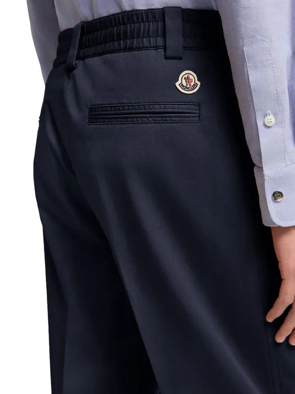 Moncler Tailored Cotton Trousers - Blue