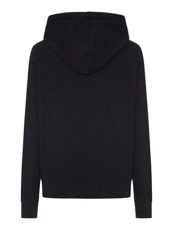Rick Owens Zip-up Cotton Sweatshirt With Melange Hoodie