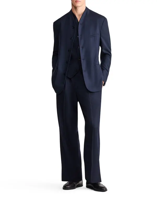 Giorgio Armani Oversized Virgin Wool Trousers With Front Pleats