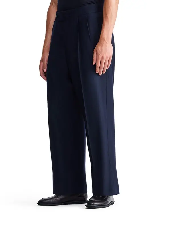 Giorgio Armani Oversized Virgin Wool Trousers With Front Pleats