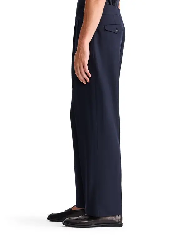 Giorgio Armani Oversized Virgin Wool Trousers With Front Pleats