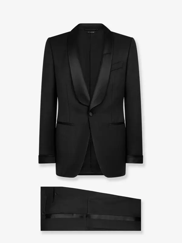 TOM FORD Stretch Virgin Wool Tuxedo With Satin Profiles