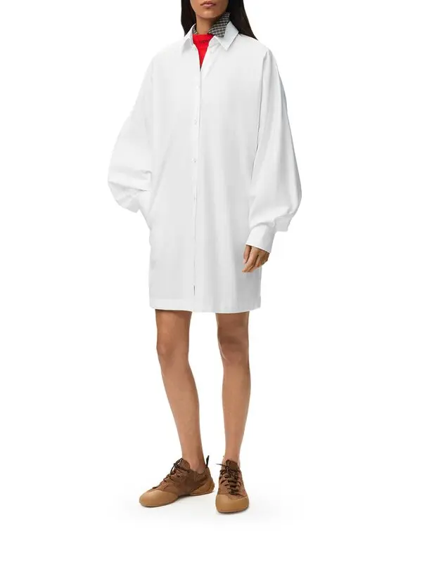 Loewe Lightweight Cotton Poplin Bat Sleeve Dress