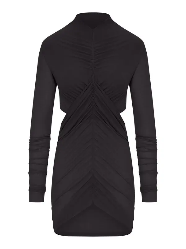 Rick Owens Long Sleeve Draped Viscose T-shirt - Black