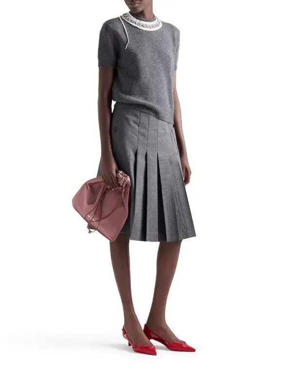 Prada Pleated Mat Skirt
