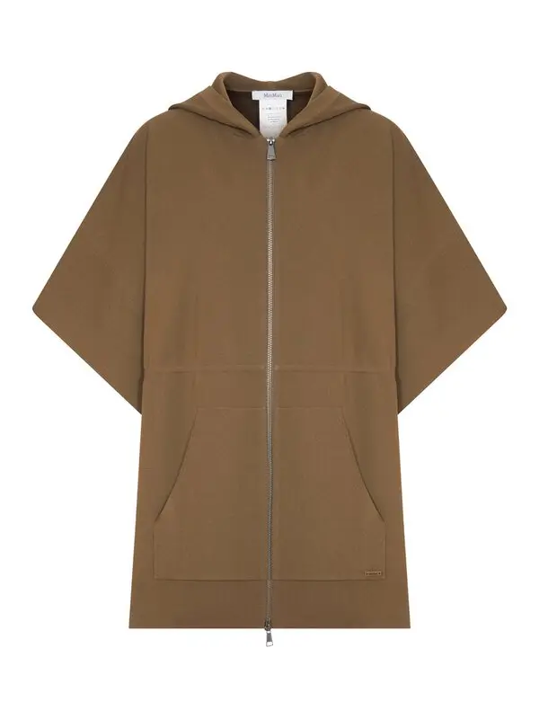 Max Mara Hooded Viscose Crepe Cardigan With Short Kimono Sleeves - Yellow