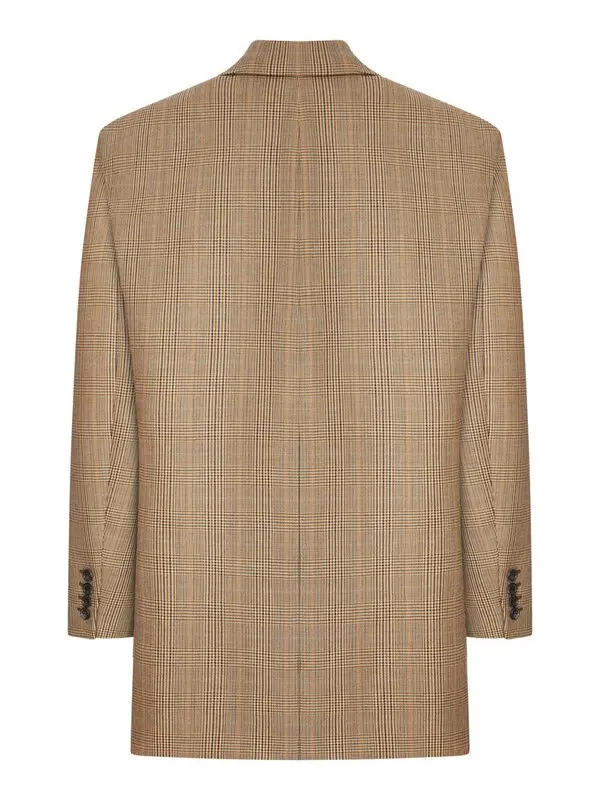 Saint Laurent Prince Of Wales Houndstooth Wool Jacket