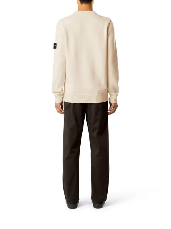 Stone Island Melange Effect Crew Neck Sweater - Cream