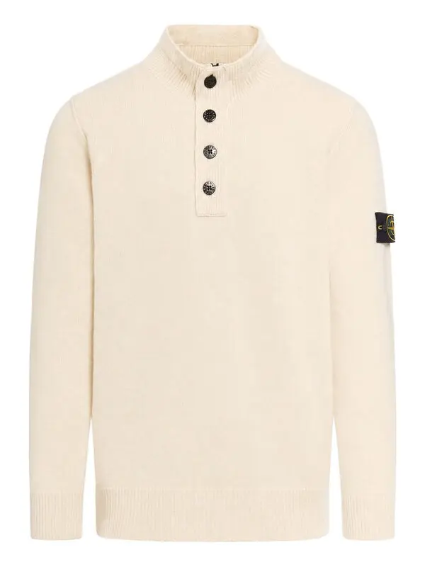Stone Island Regular Fit Lambswool Sweater - Cream