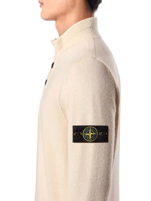 Stone Island Regular Fit Lambswool Sweater - Cream