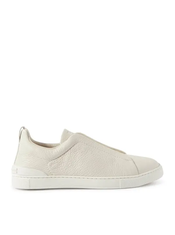 Zegna Triple Stitch Leather Sneaker