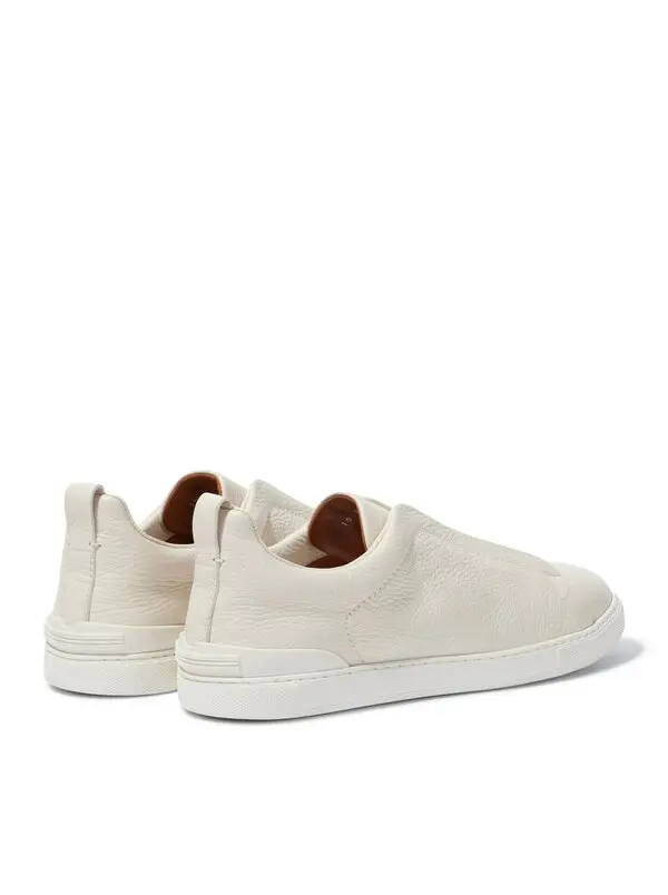 Zegna Triple Stitch Leather Sneaker