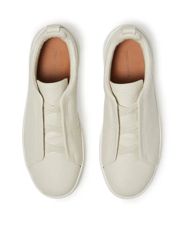 Zegna Triple Stitch Leather Sneaker