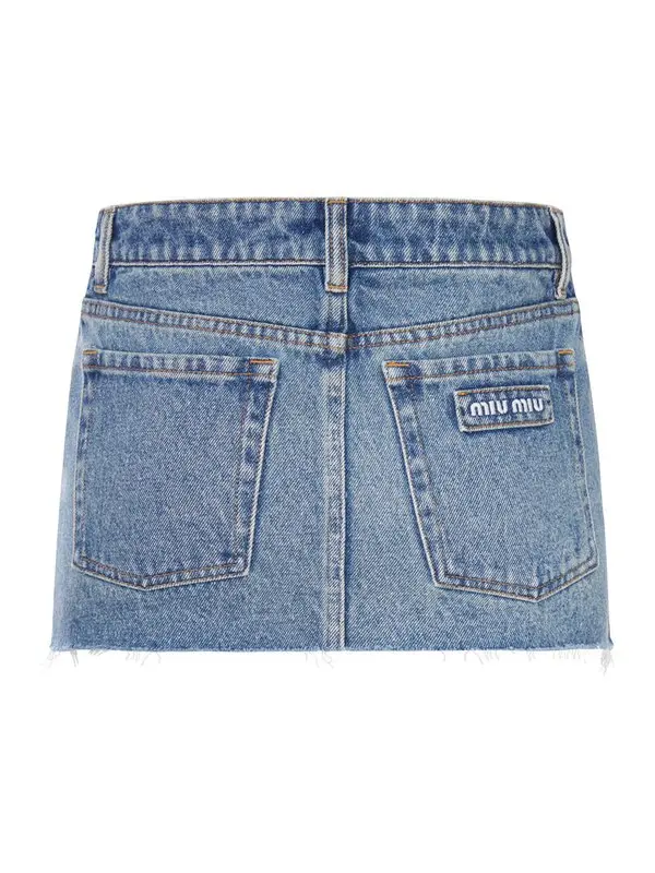 Miu Miu Denim Mini Skirt - Multicolor