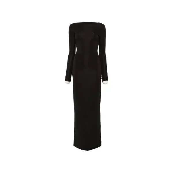 Cult Gaia Long Sleeve Embellished Floor-length Dress