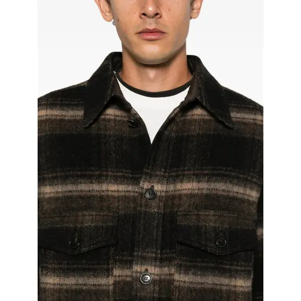 Isabel Marant Étoile Checked Spread Collar Long Sleeve Jacket - Brown