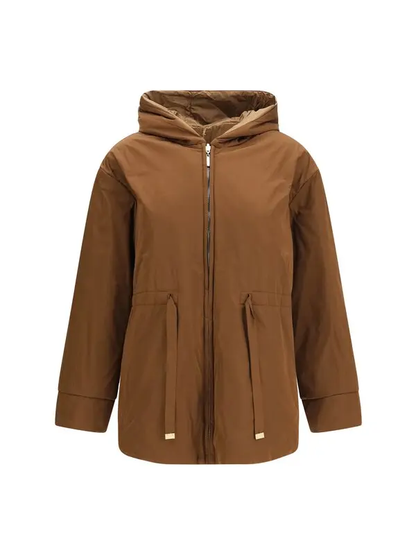 Max Mara Reversible Padded Parka In Radzmir And Water Repellent Canvas - Brown