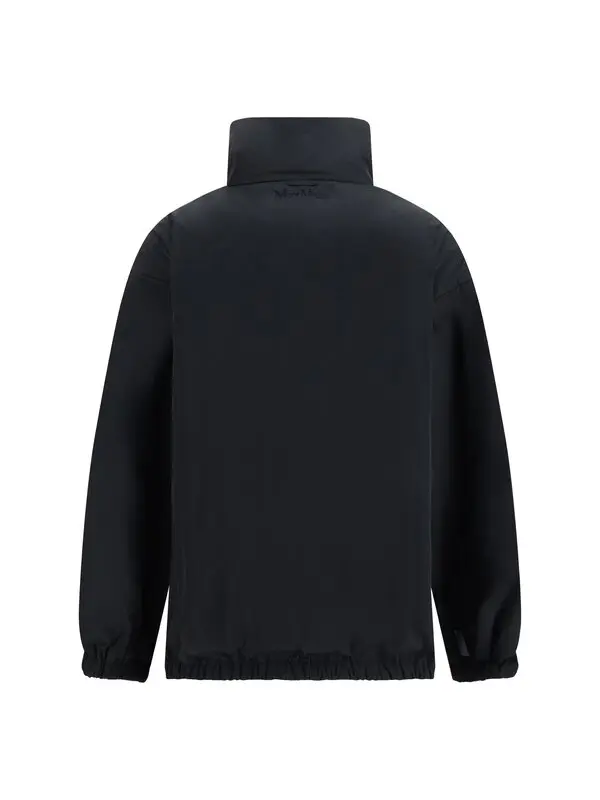 Max Mara Reversible Padded Bomber In Radzmir And Water Repellent Canvas - Black