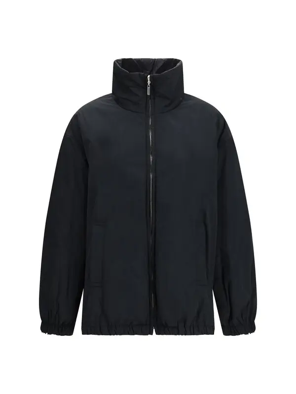 Max Mara Reversible Padded Bomber In Radzmir And Water Repellent Canvas - Black