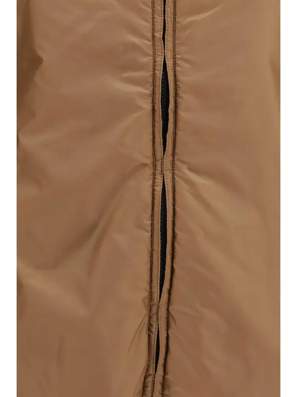Max Mara Hooded Padded Jacket In Water-repellent Canvas - Cream