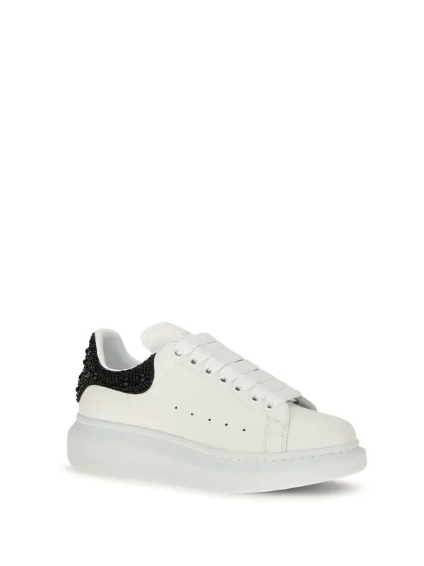 Alexander McQueen Oversized Sneakers With Crystal Embellished Suede Heel